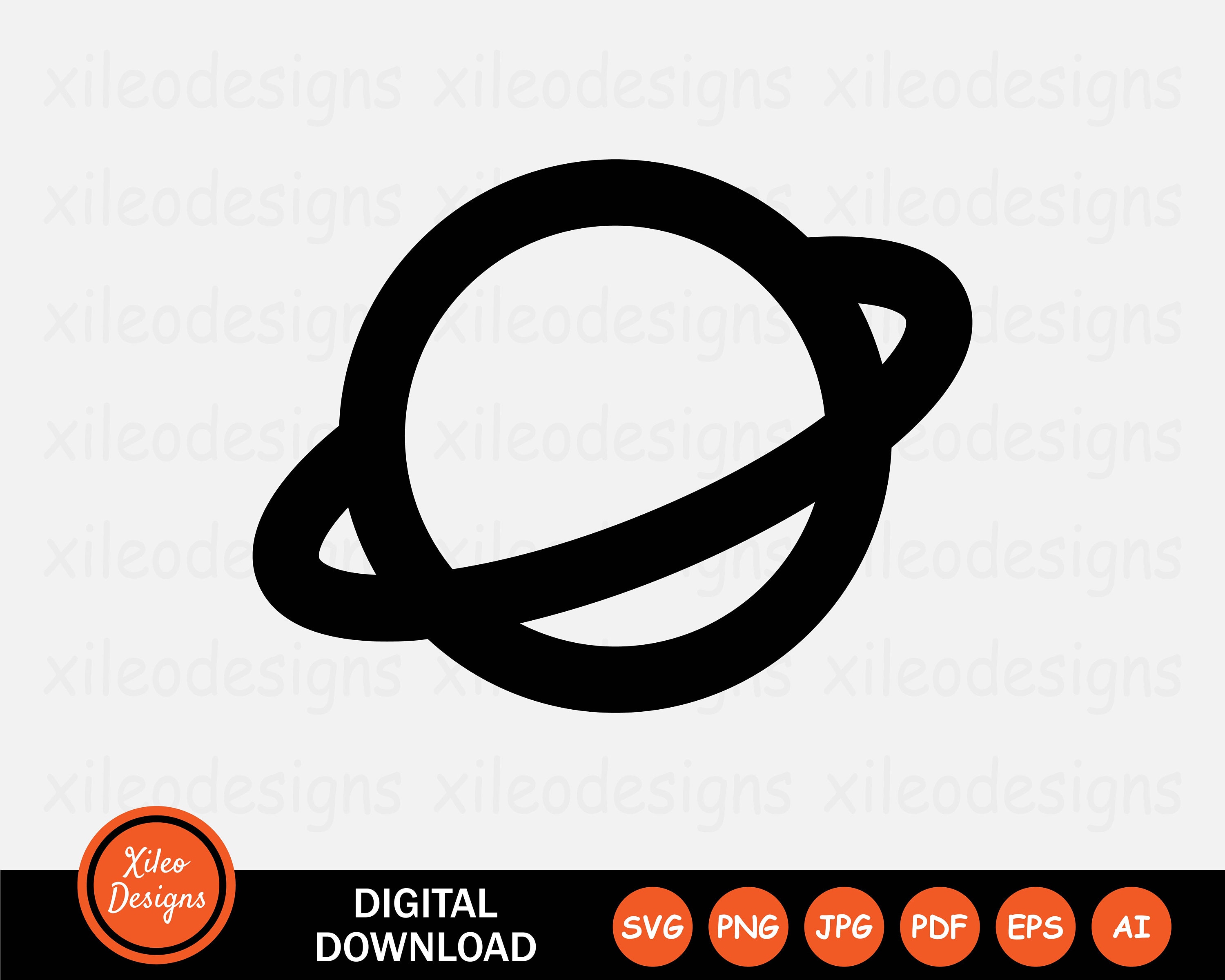 Planet Icon SVG Solar System Jupiter Saturn Uranus Ring Symbol Sign ...