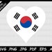 South Korea Heart Flag SVG, Korean Love Shape Country Flag, Digital ...