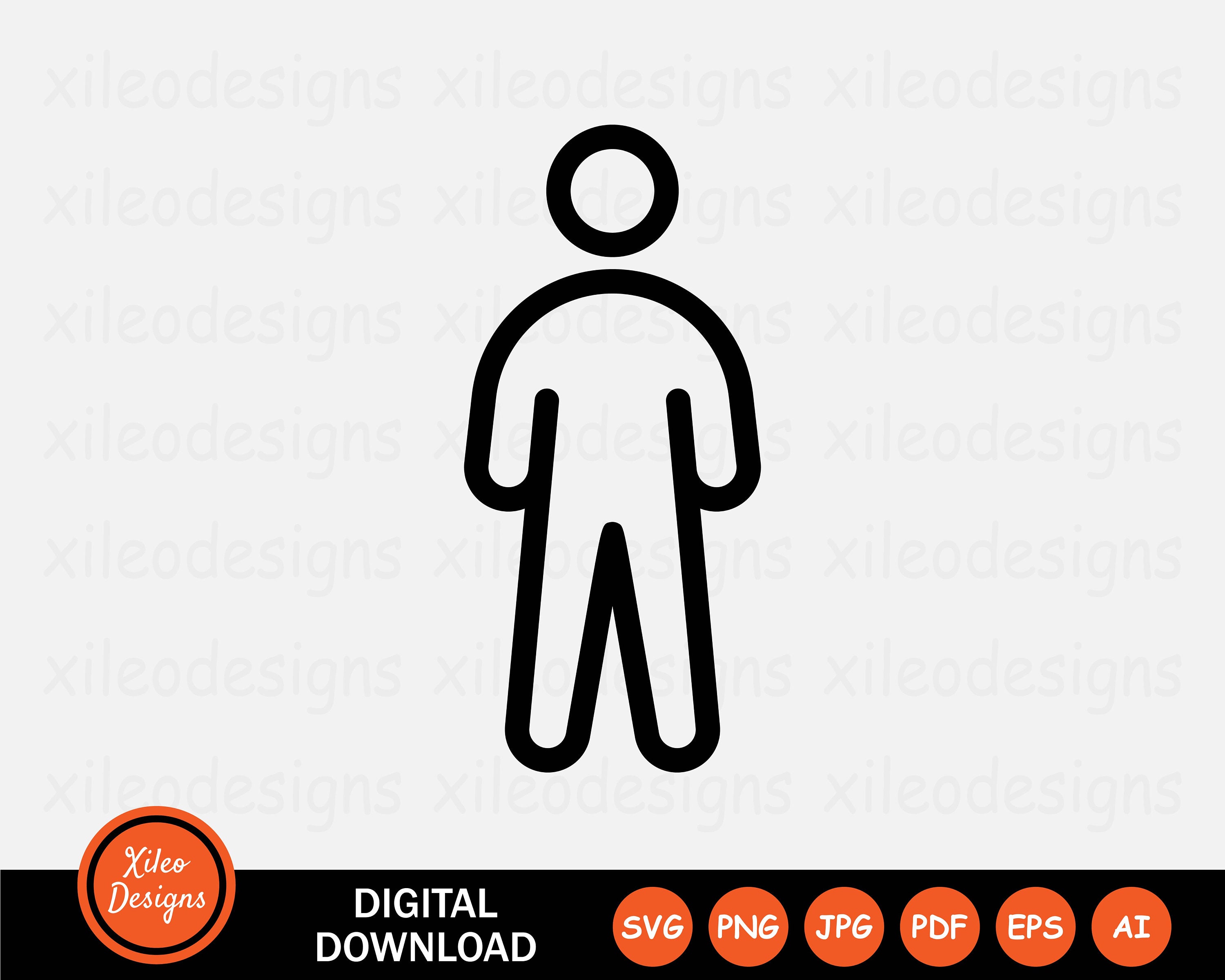 Strichmännchen Linie Symbol SVG Mann Mensch Person stehen stehend ...
