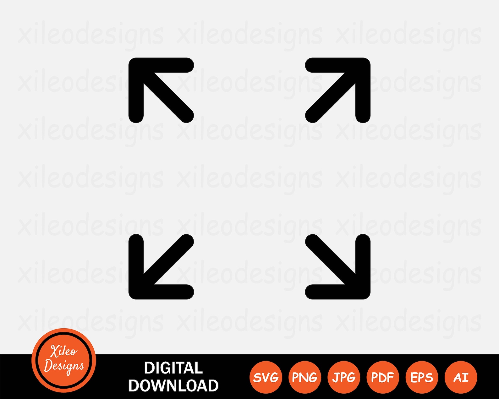 Expanding Arrows Icon SVG Four Arrow Point Zoom in Out Png Jpg Eps Ai ...