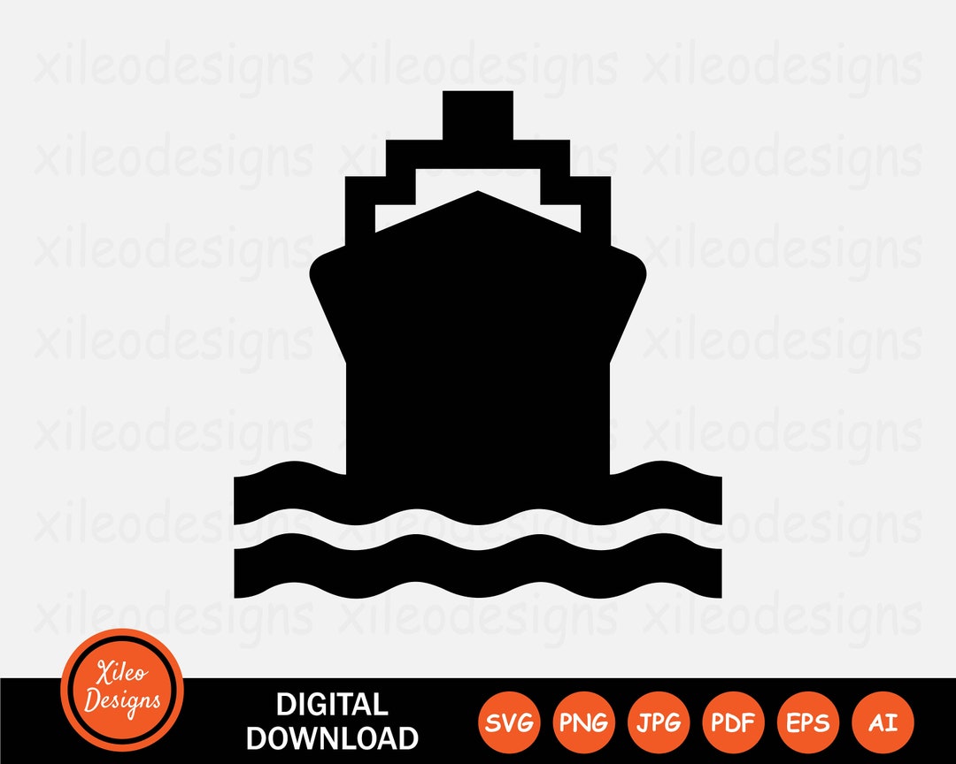 Container Ship Icon SVG Boat Shipping Vessel Front View Png Jpg Eps Ai ...