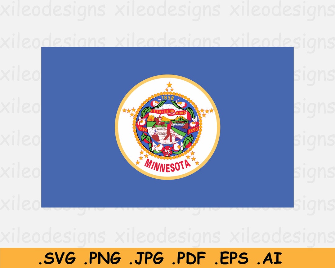 Minnesota Flag SVG MN USA U.S State Banner, American United States of ...