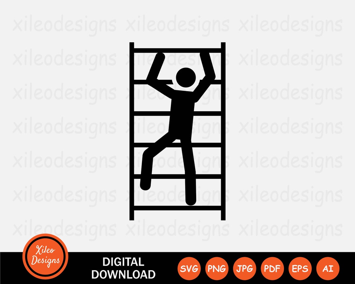 Climbing Ladder Man Climb Stairs Person up Down Stick Figure - Etsy