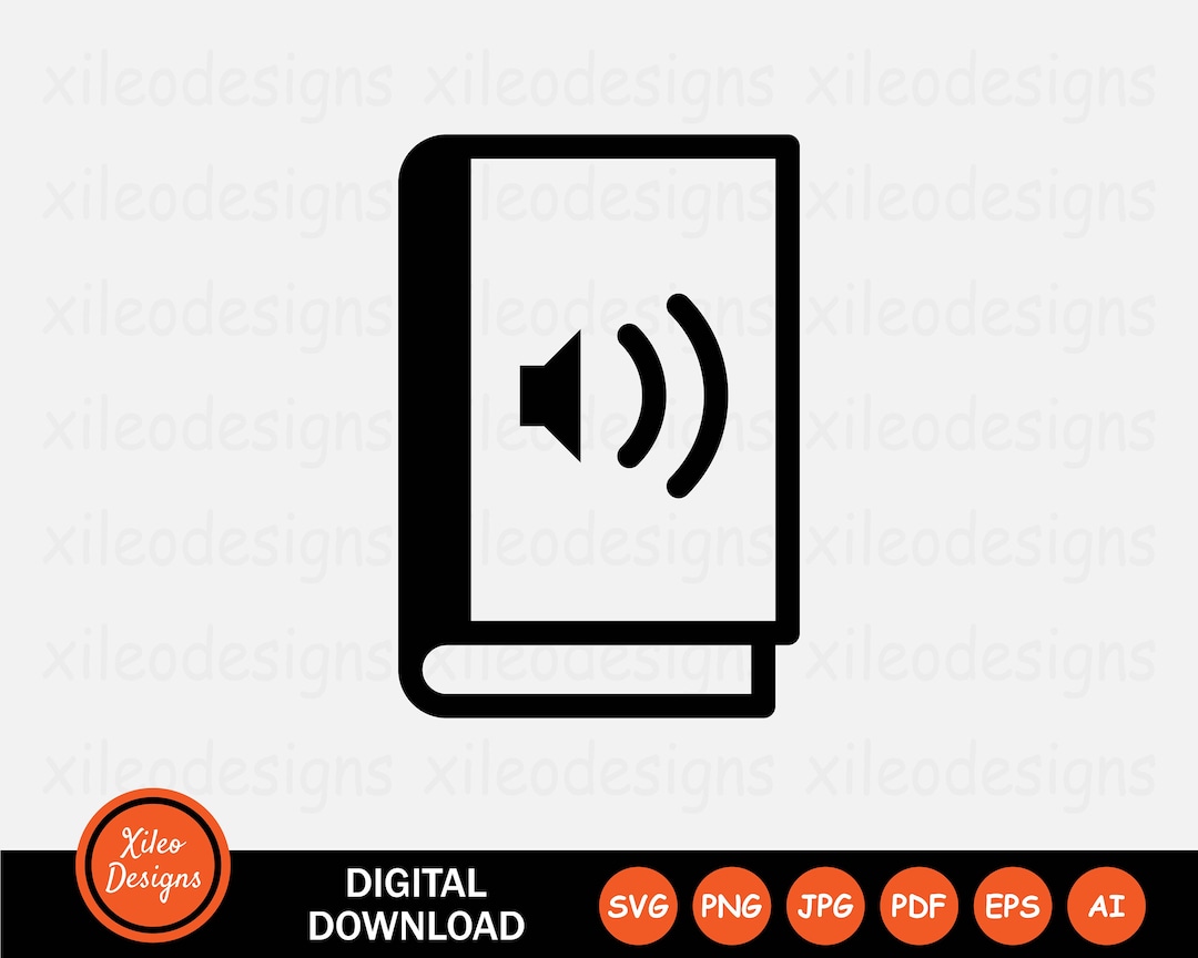 Audiobook Icon SVG Audio Book Library Sound Media Music Symbol Sign ...