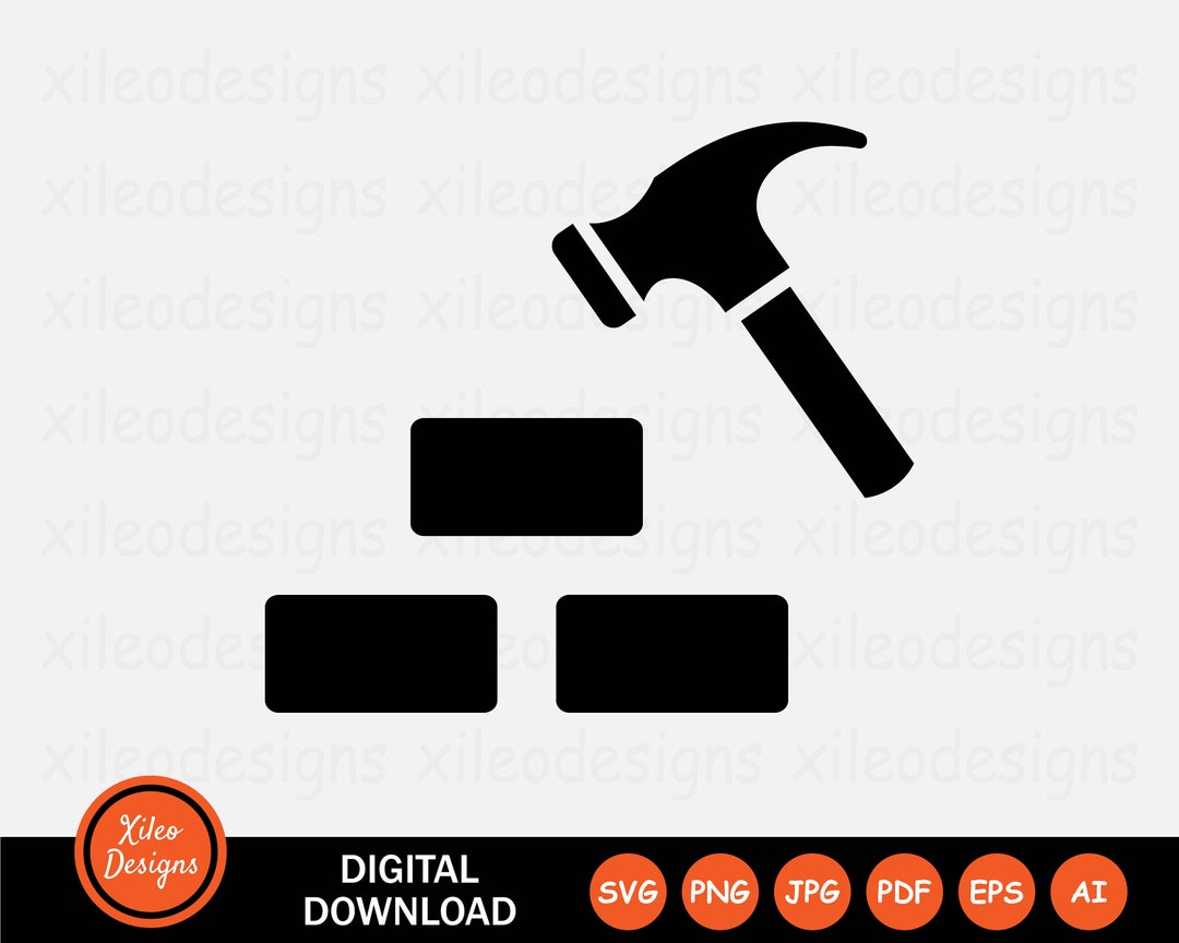 Building Construction Icon SVG Hammer Brick Build Work Png Jpg Eps Ai ...