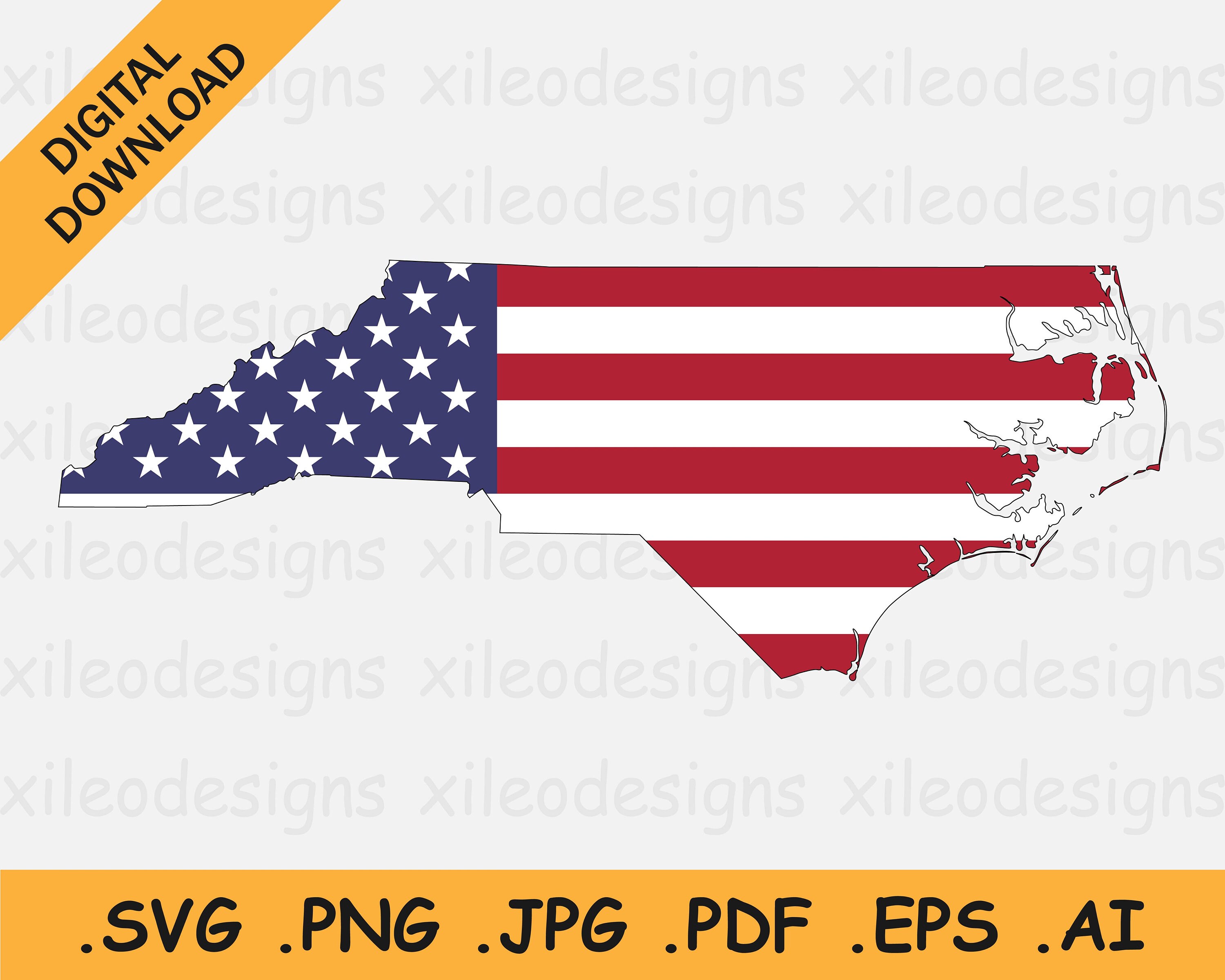 50 US State Maps on American Flag SVG Individual USA America | Etsy