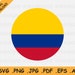 Colombia Round Flag SVG, Colombian Circular Banner, National Circle ...