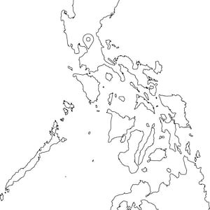 Manila Philippines Map Capital City Country Location Pin Black White ...