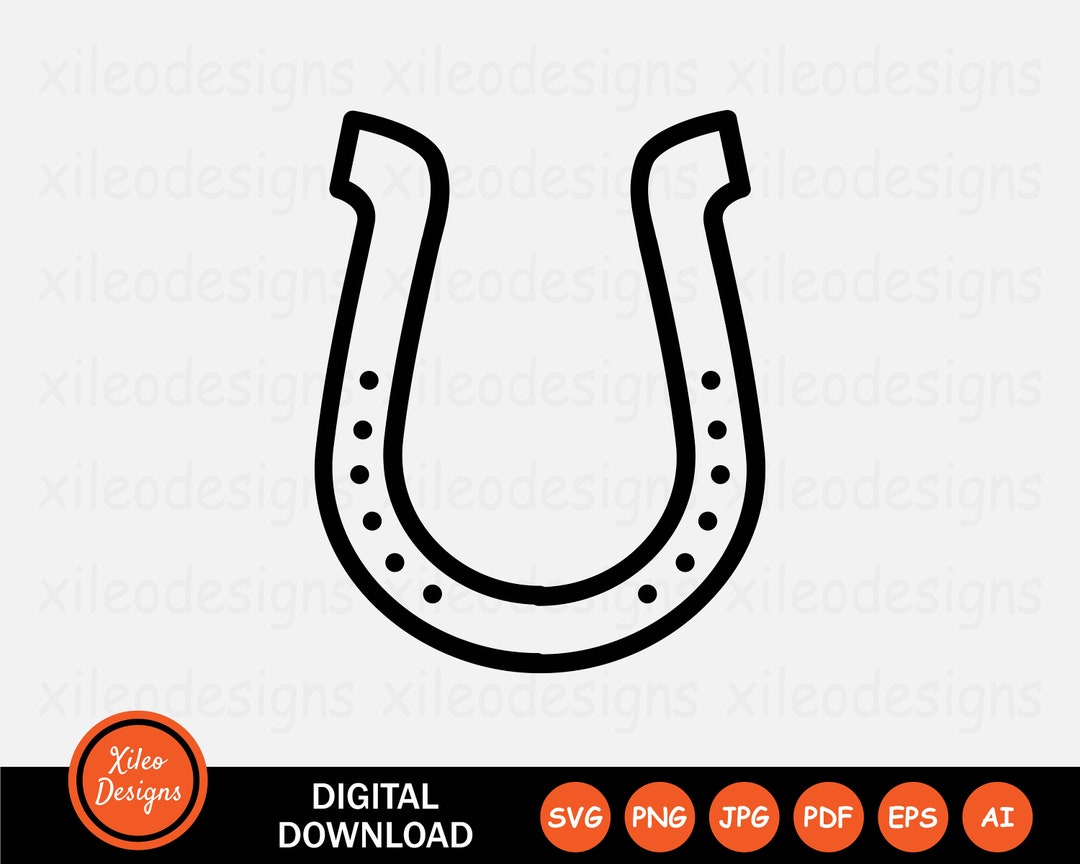 Horseshoe Line Icon SVG Horse Shoe Hoof Leg Sole Shape Png Jpg Eps Ai ...