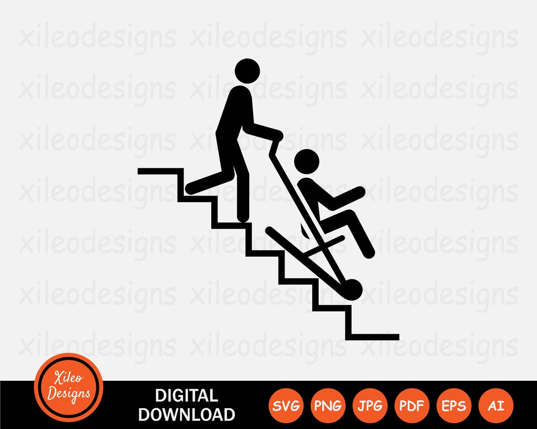 Emergency Evacuation Chair Stairs Steps Rescue Device Sign Symbol Icon ...