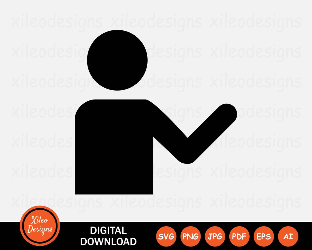 Stick Figure Gesture Icon SVG Man Person Point Gesture Sign Symbol ...