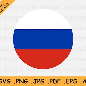 Russia Round Flag SVG - Russian Circular Banner, National Circle Button ...