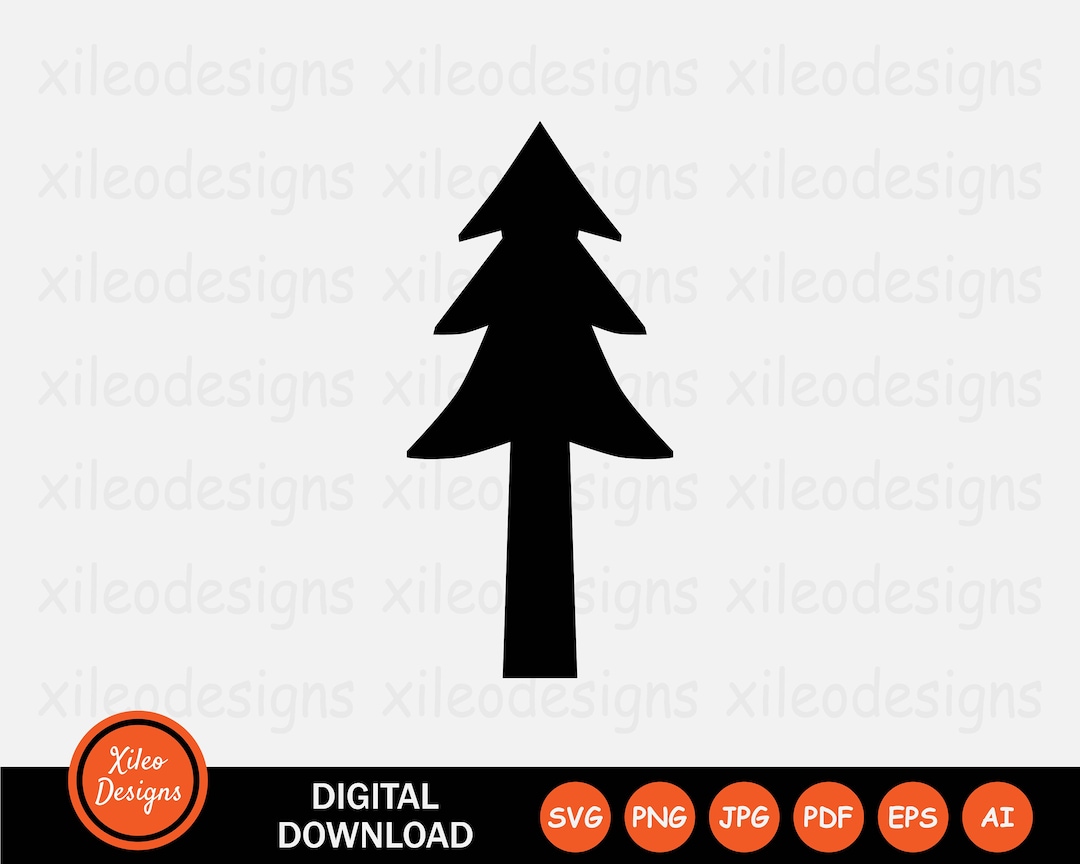 Pine Tree Icon SVG - Simple Cutout Christmas Nature Forest Plant Vector ...