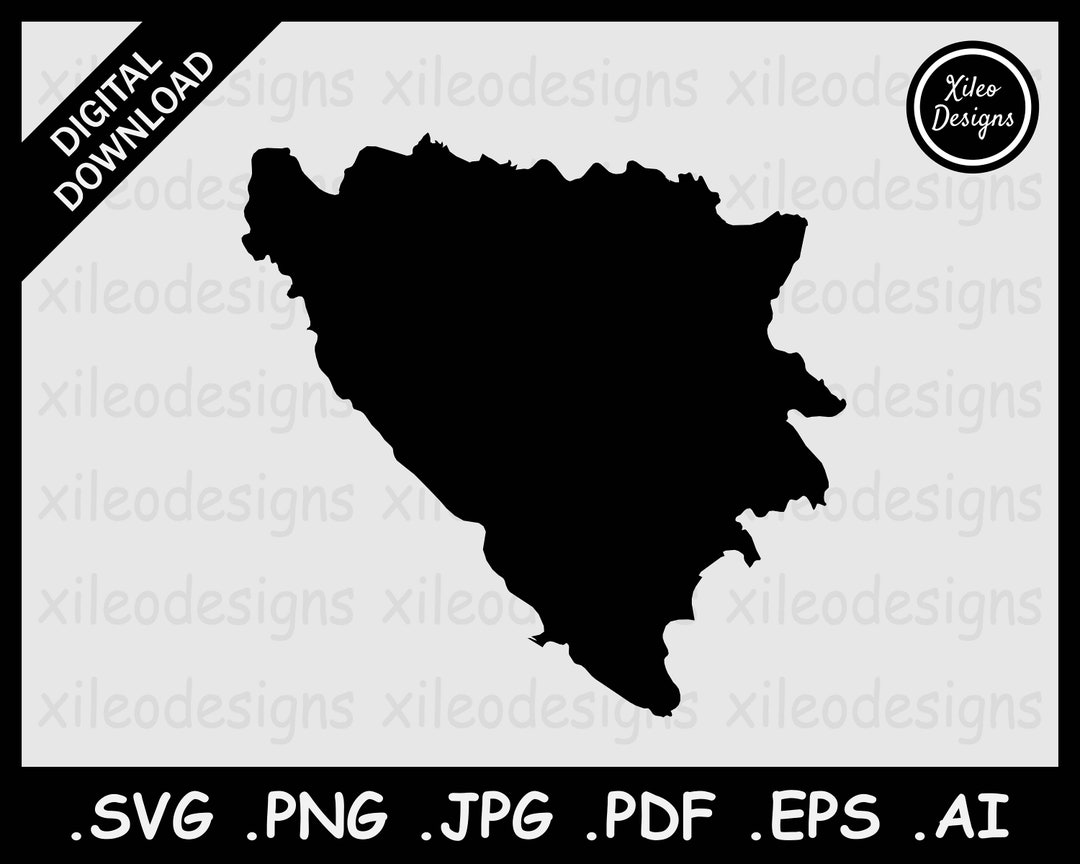 Bosnia and Herzegovina Map SVG, Country National Border Boundary, Black ...