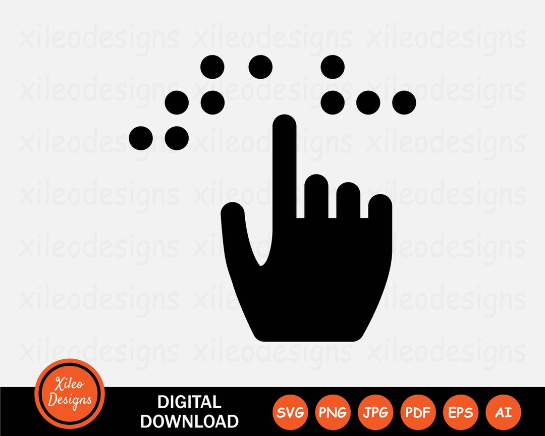 Braille Icon SVG Blind Person Finger Touch Read Letter Sign Symbol ...