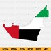 United Arab Emirates Flag Map, UAE SVG Cricut Cut File, Country Nation ...