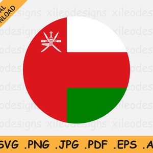Oman Round Flag SVG, Omani Circular Banner, Country National Circle ...
