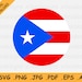 Puerto Rico Round Flag SVG Puerto Rican US Territory Circular Circle ...