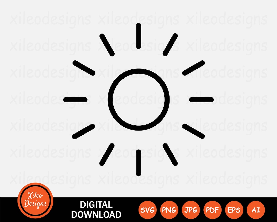 Sun Line Icon SVG Sunshine Summer Light Sunny Weather Png Jpg Eps Ai ...