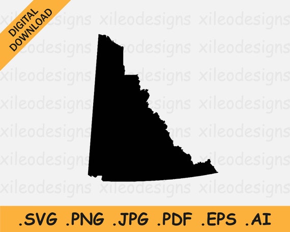 Yukon Canada Map SVG YT Canadian Territory Border Boundary - Etsy