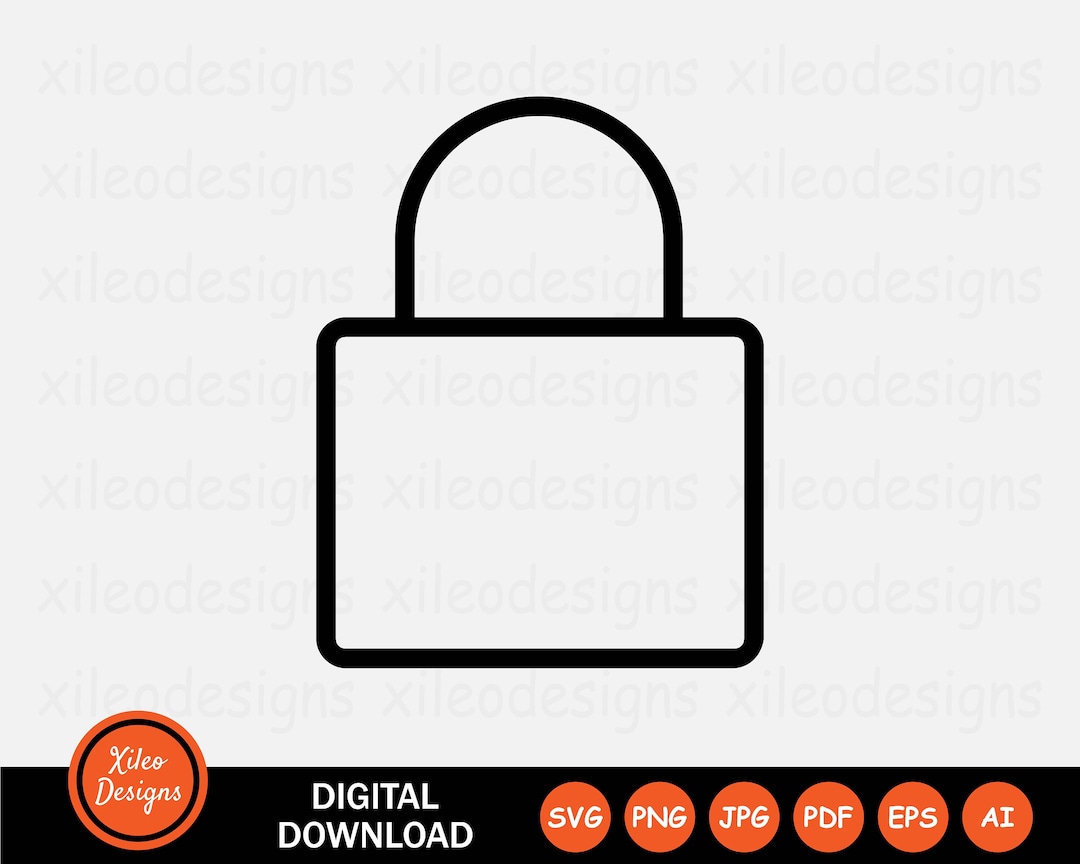 Lock Line Icon SVG Security Secure Safety Padlock Code Png Jpg Eps Ai ...