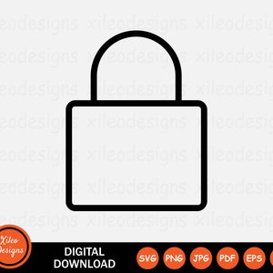 Lock Line Icon SVG Security Secure Safety Padlock Code Png Jpg Eps Ai ...