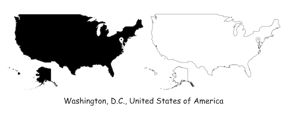 Us Map With Cities Black And White