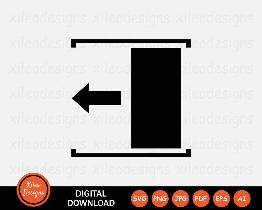 Sliding Door SVG - Open Left Side Slide Exit Path Signage Sign Symbol ...