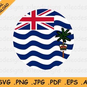 British Indian Ocean Territory Round Flag SVG - BIOT Circular Circle ...