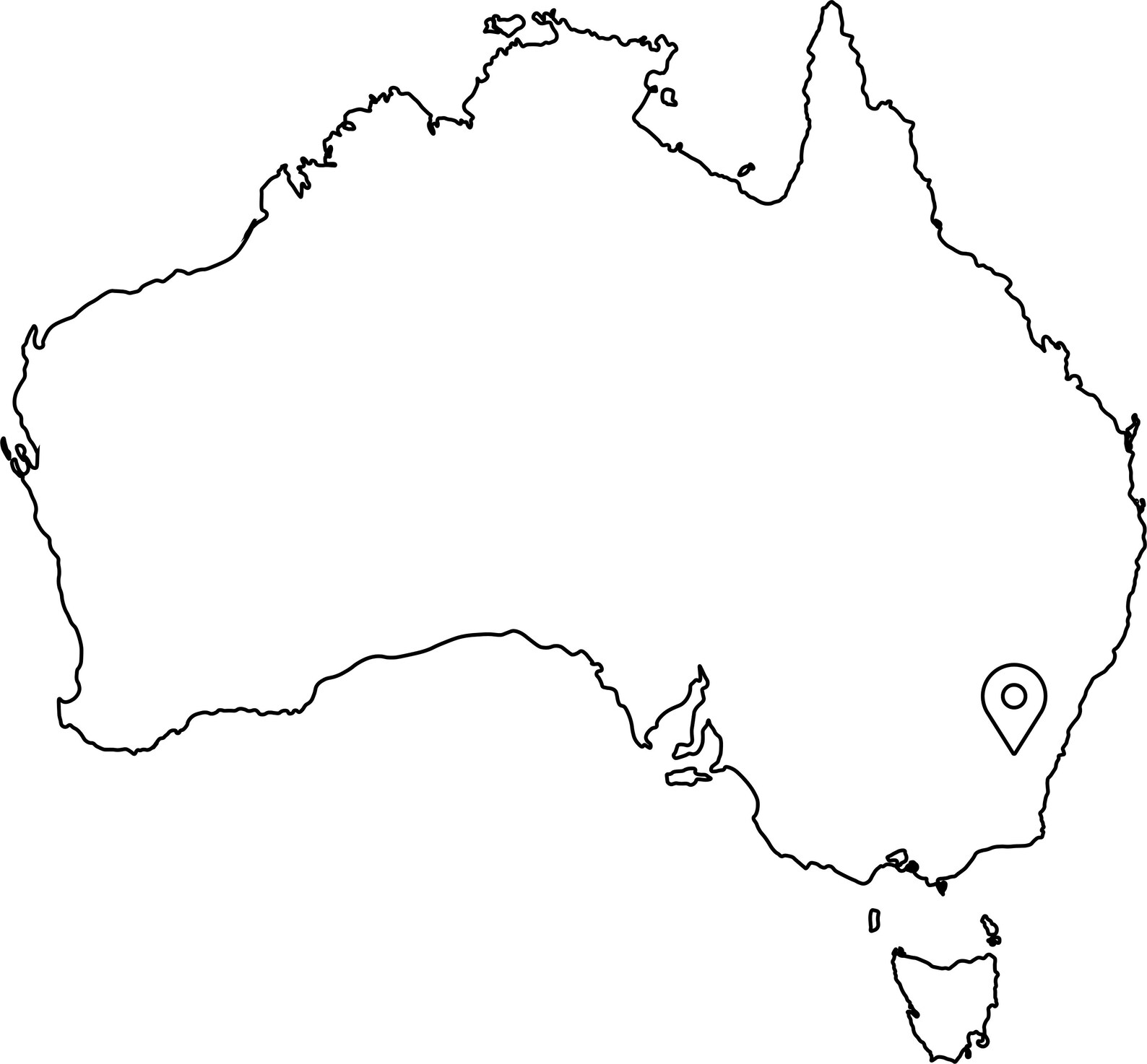 Canberra Australia Map Capital City Country Location Pin Black - Etsy