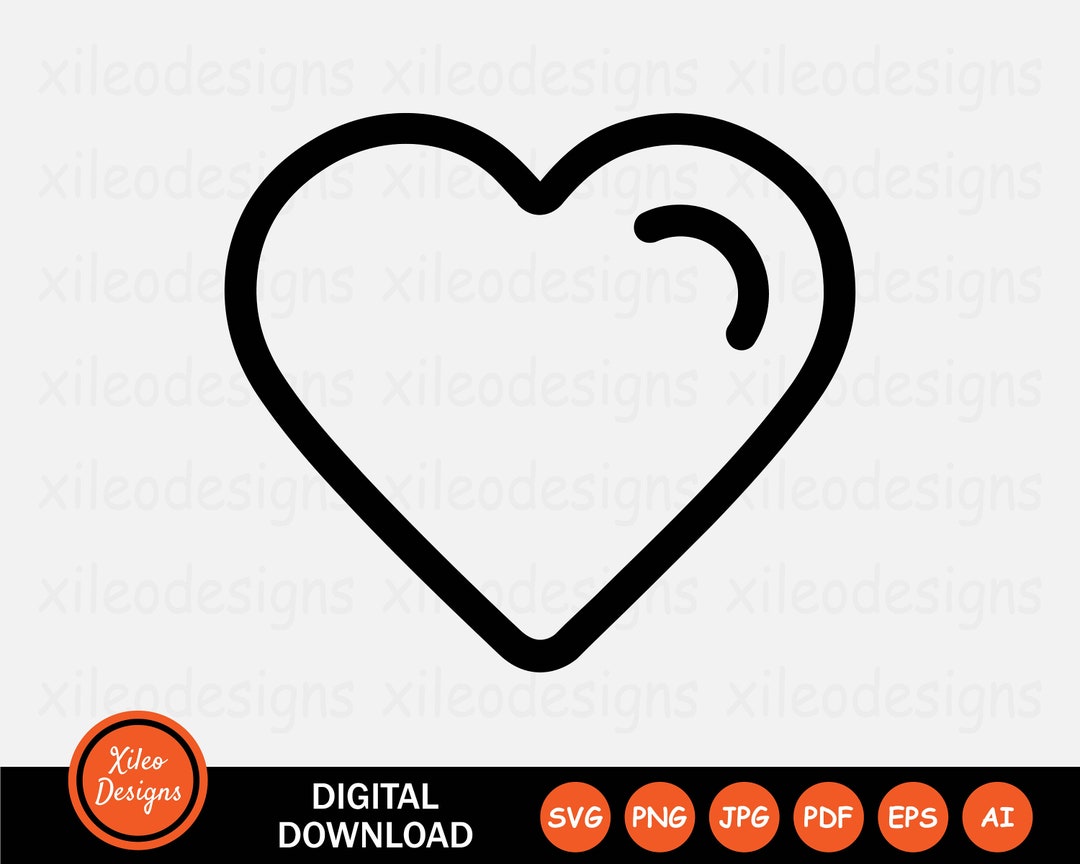 Heart Icon SVG Love Shape Romantic Romance Feeling Like Png Jpg Eps Ai ...