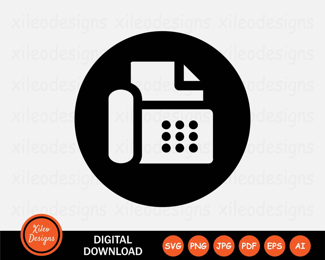Fax Machine Circle Icon Landline Telephone Phone Print Png Jpg Eps Ai ...