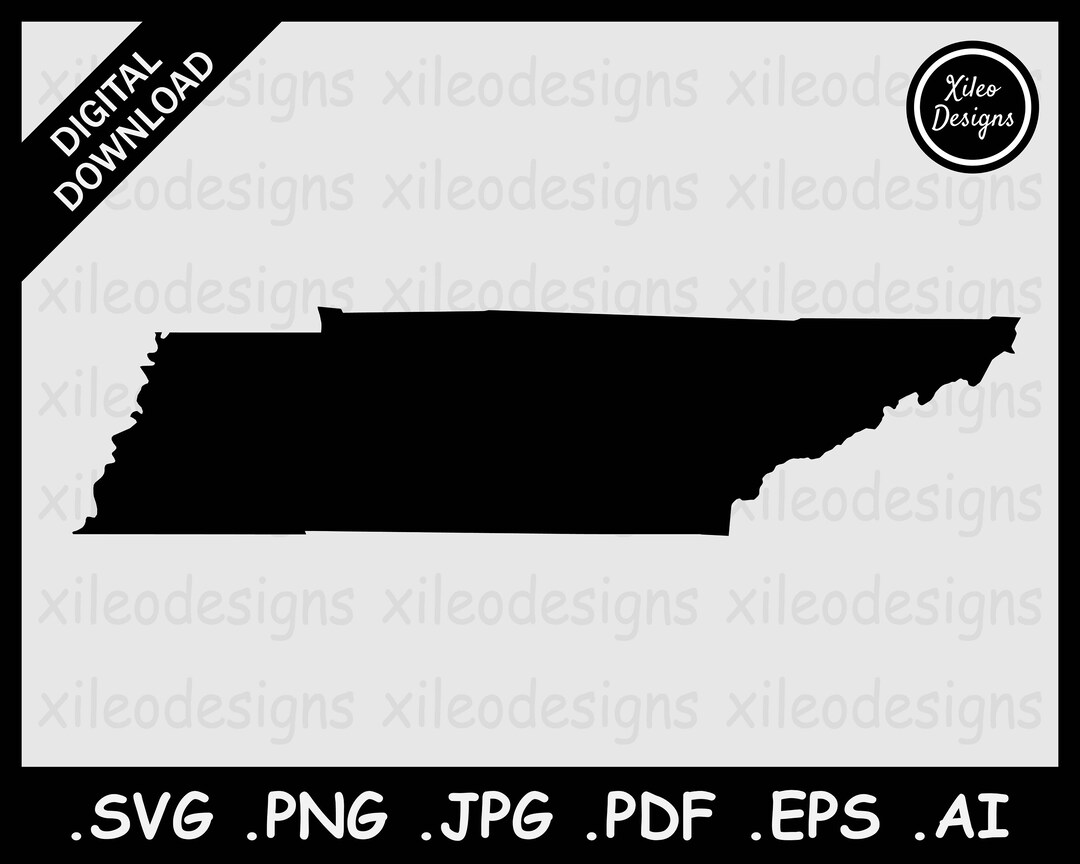 Tennessee Map SVG, TN USA State Boundary Border, Tennessean United ...