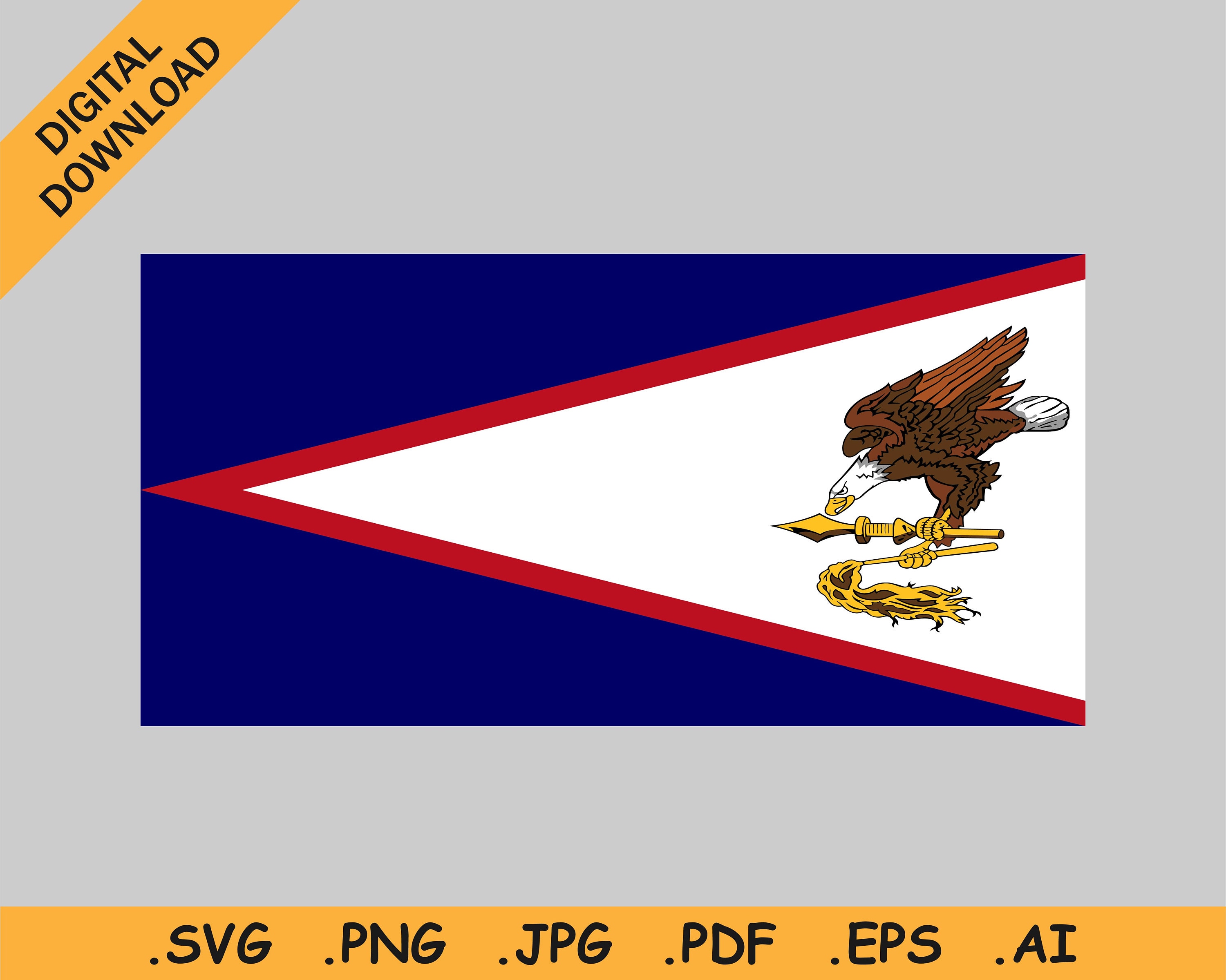 American Samoa Flag SVG - American Samoan Banner U.S Territory Instant ...
