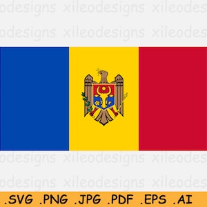 Moldova Flag SVG, Moldovan National Nation Country Banner, Instant ...