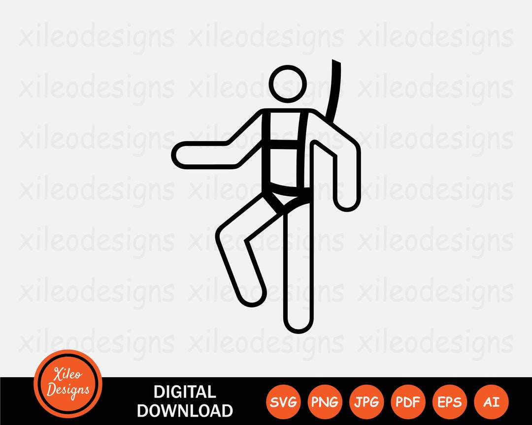 Arnés de seguridad Icono SVG Trabajador Hombre Escalador Colgando Usar ...