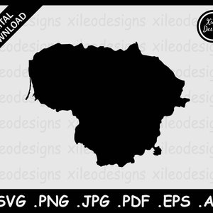 Lithuania Map SVG, Lithuanian Country National Border Boundary, Black ...