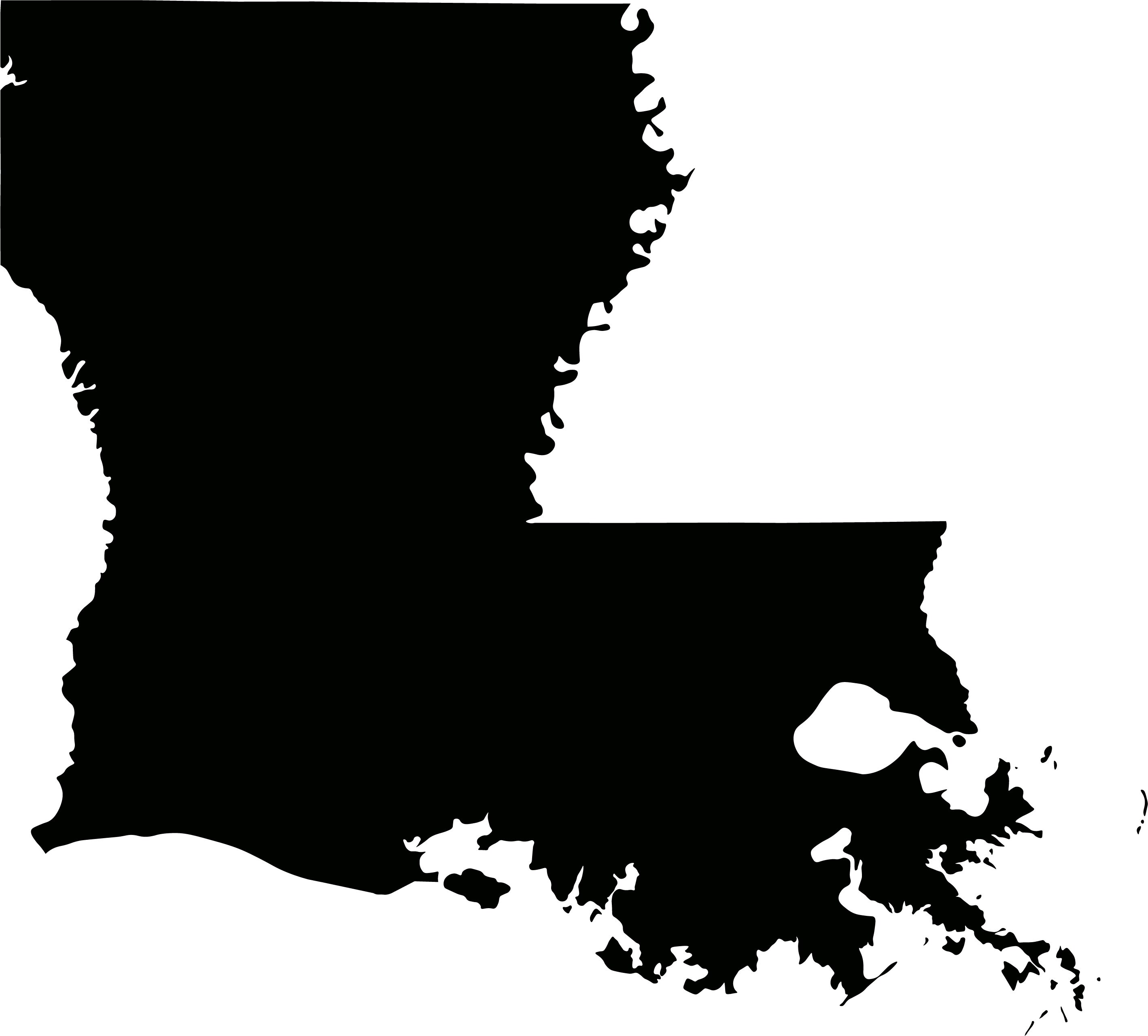 Louisiana Map SVG - LA USA United States of America Us, Black Outline ...