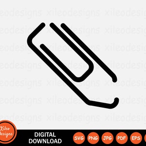 Paperclip Icon SVG Paper Clip Attach Document File Mail Graphic Vector ...