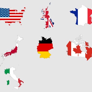 Group of Seven G7 Countries Flag Maps SVG - Country Nation National ...