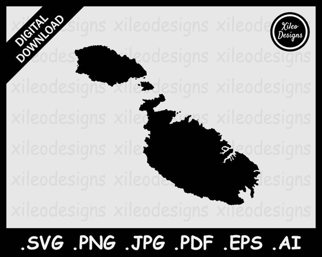 Malta Map SVG, Maltese Country National Border Boundary Map, Black ...