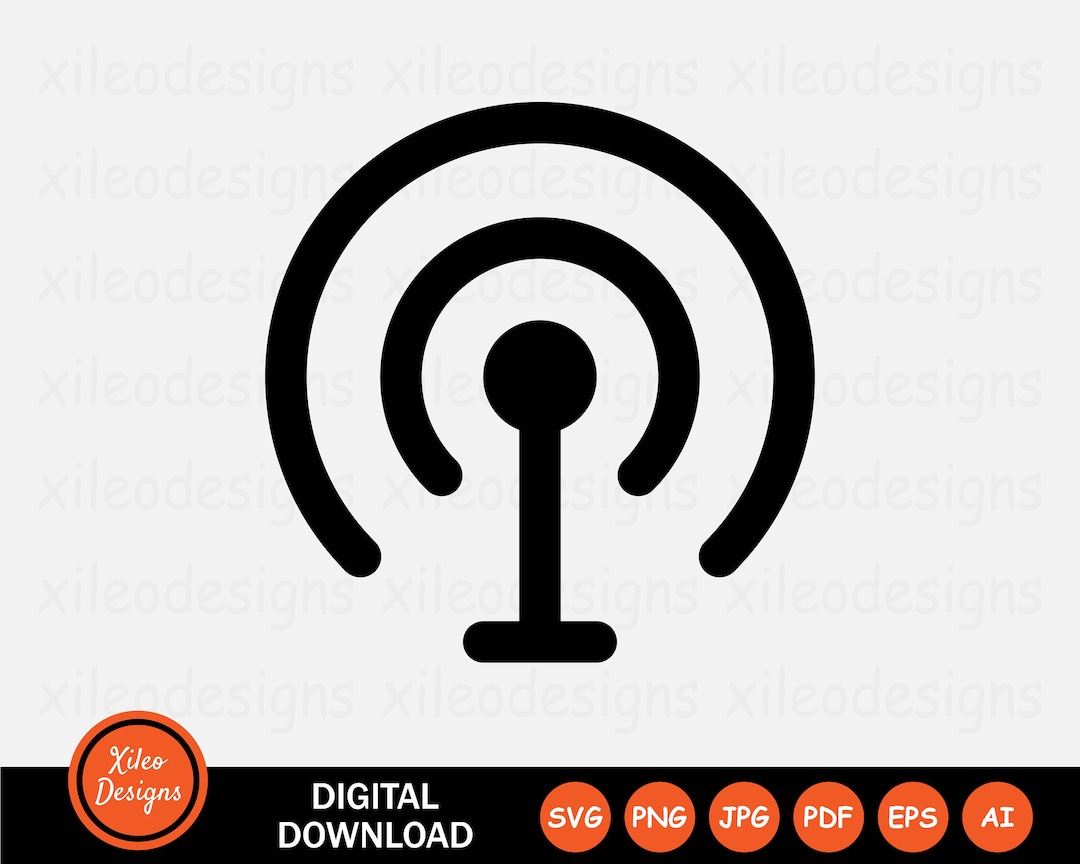 Broadcast Network Icon SVG Radio Wireless Communication Sign Symbol ...