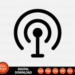 Broadcast Network Icon SVG Radio Wireless Communication Sign Symbol ...