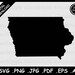 Iowa Map SVG, IA USA State Boundary Border Map, Iowan United States ...