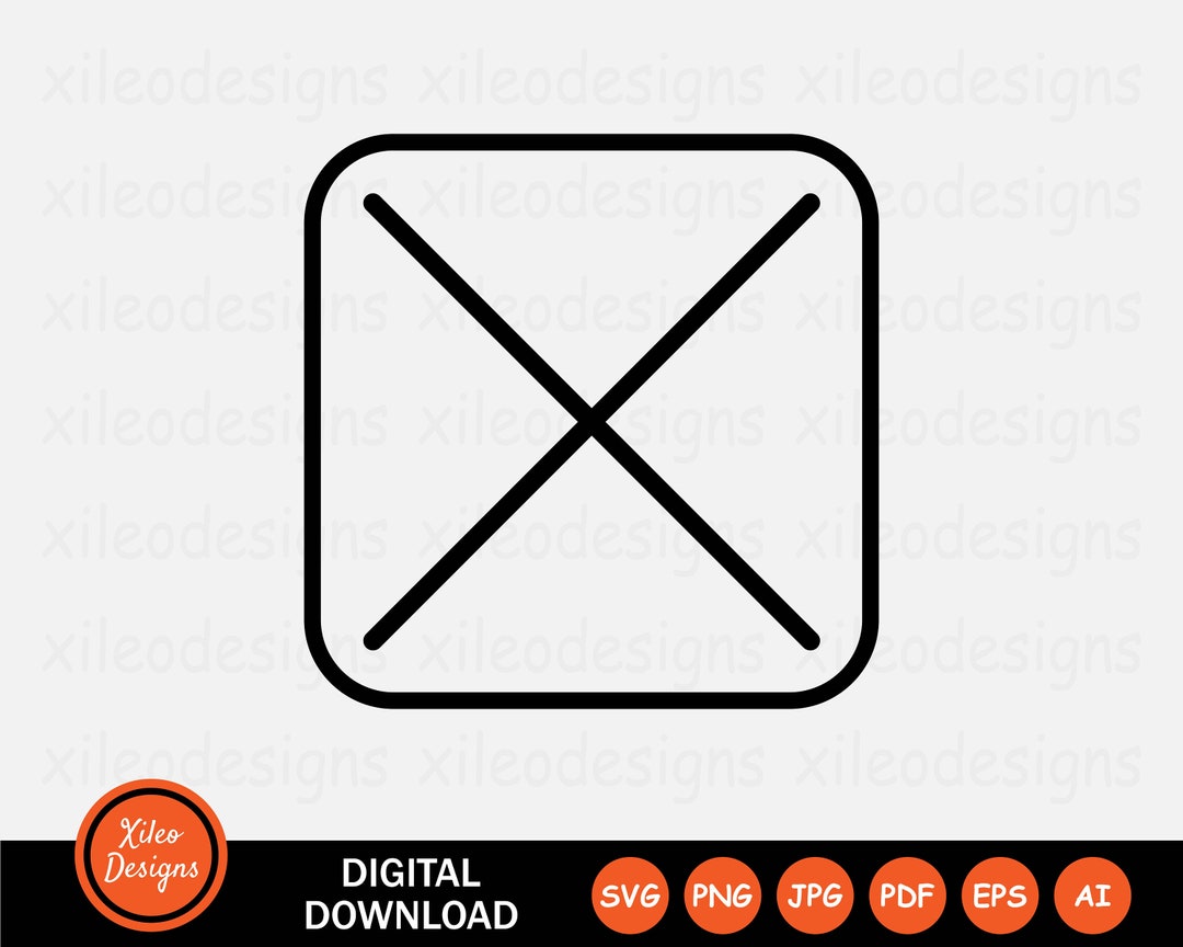 Cross Checkbox Line Icon SVG Check Box Choice Mark Vote Graphic Vector ...