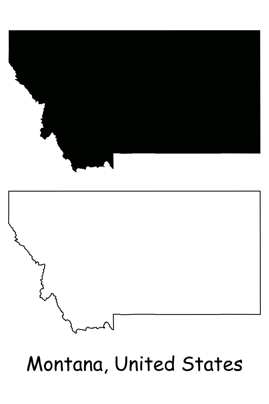 Montana Map SVG - MT USA United States of America Us, Black Outline ...