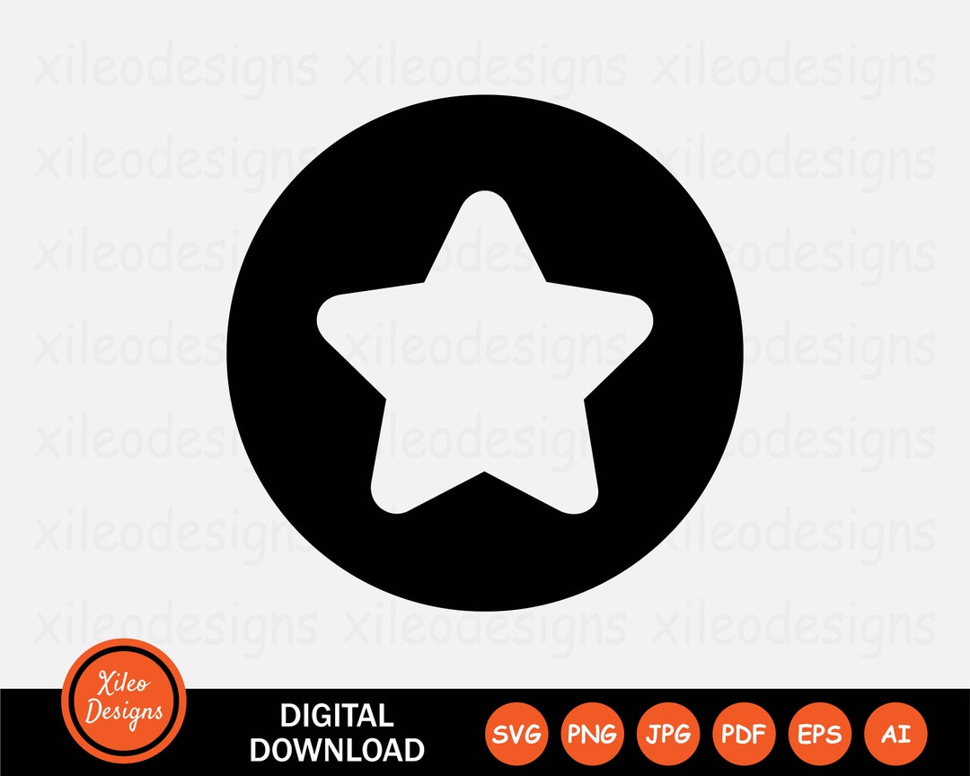 Star Shape Circle Icon SVG Round Circular Favorite Tag Png Jpg Eps Ai ...