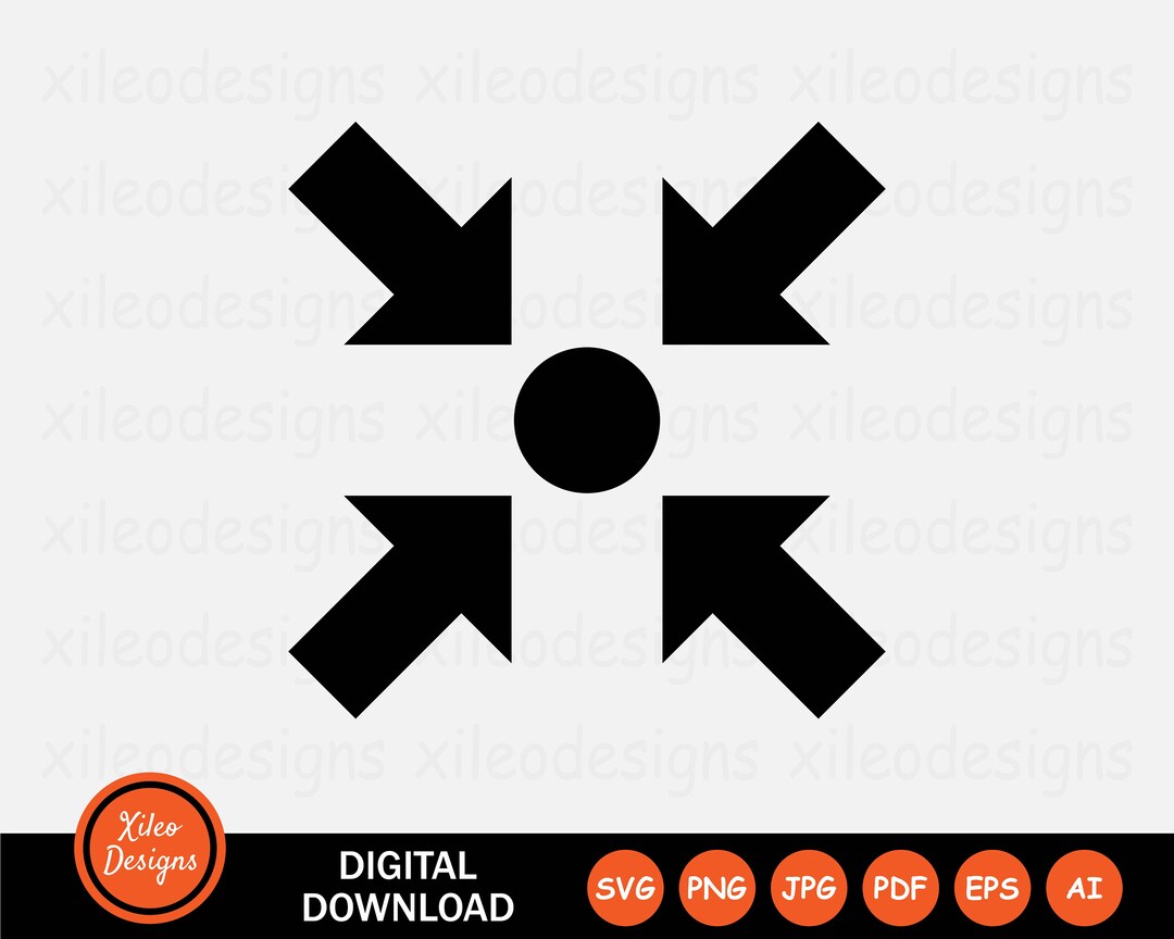 Zoom Out Arrow Icon SVG Four Point Target Aim Crosshair Png Jpg Eps Ai ...