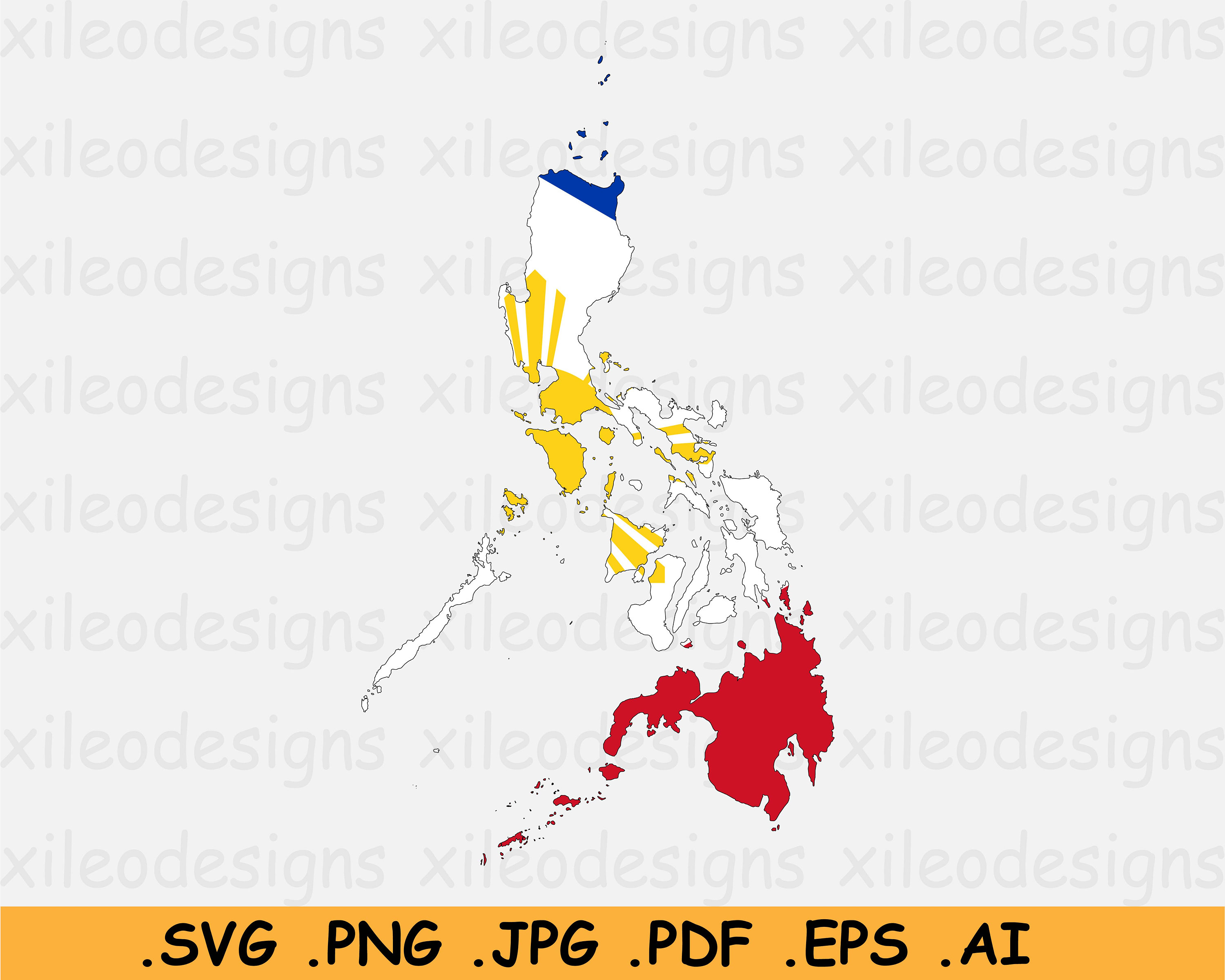 Philippines Map Flag SVG, Filipino Cricut Cut File, Country Nation ...