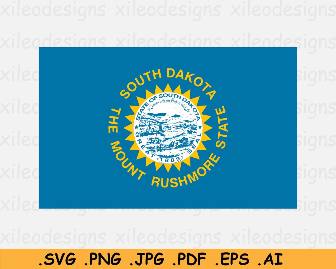 South Dakota Flag SVG, SD US Usa State Banner, American United States ...